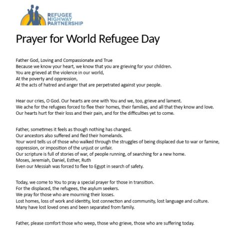 World Refugee Sunday - Refugee Highway Partnership - Europe